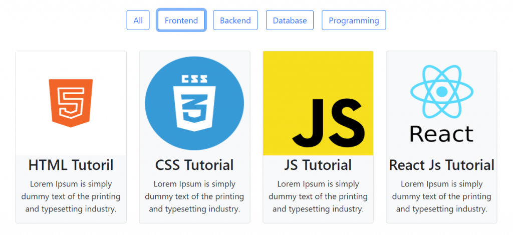 Portfolio Gallery with Filtering in React
